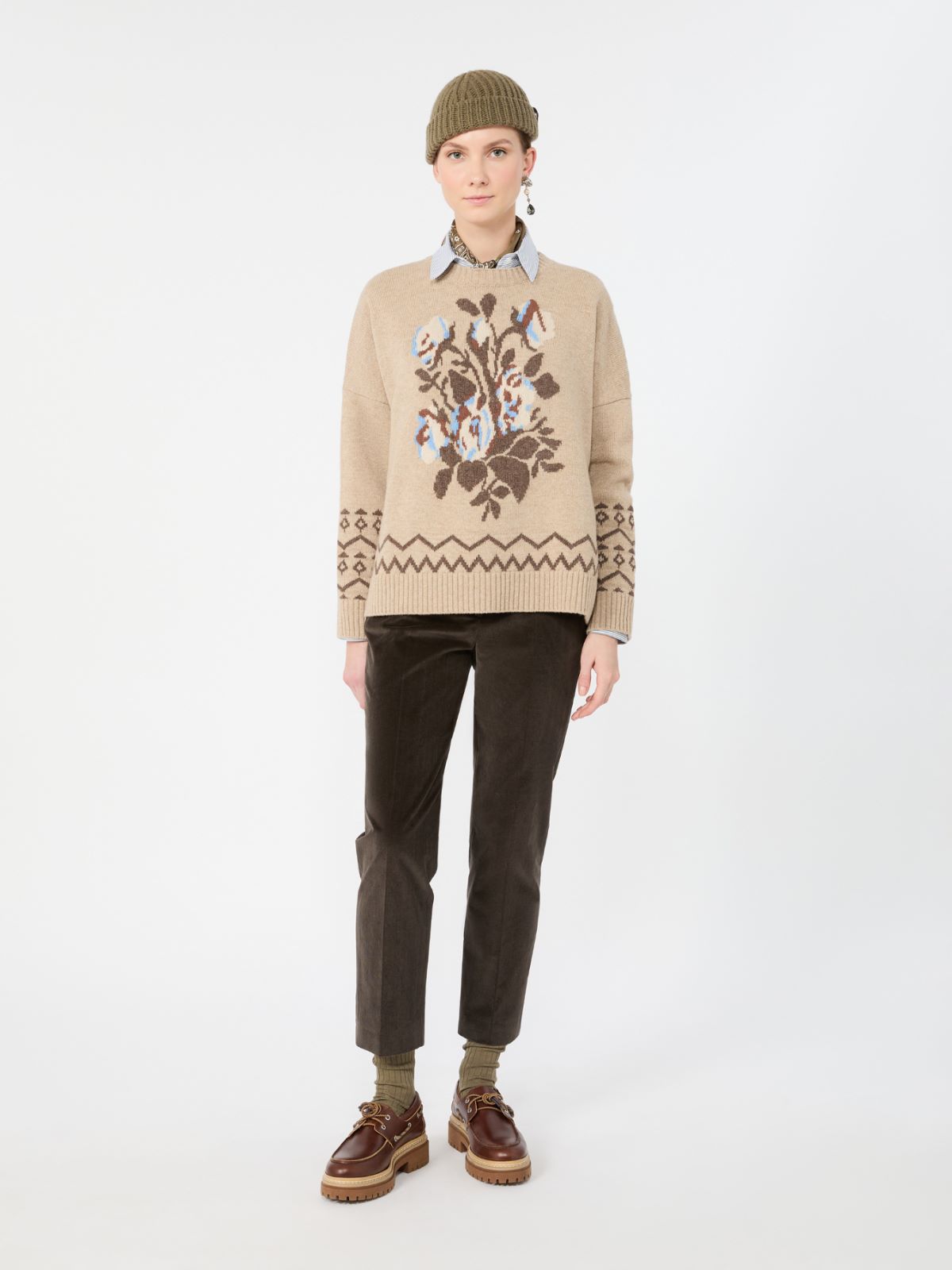 MAX MARA Max Mara Cotton Needlecord Cropped Trousers